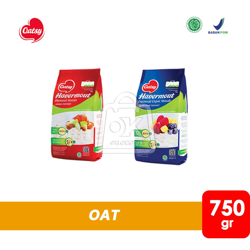 Jual Oatsy Havermout Oatmeal / Oat Cereal Sarapan (750 gr) | Shopee ...