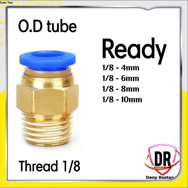 Jual FITTING LURUS MALE PNEUMATIC SELANG 4 6 8 10MM DRAT LUAR 1/8 | Shopee Indonesia