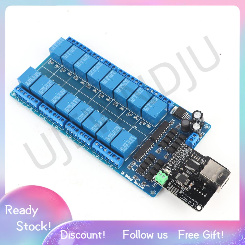 Jual Ujewndju RJ45 Port Ethernet Control Module with 16-Channel Relay ...