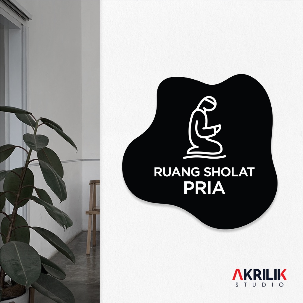 Jual Sign Board Akrilik Ruang Sholat Pria Papan Acrylic Signage Tempel ...