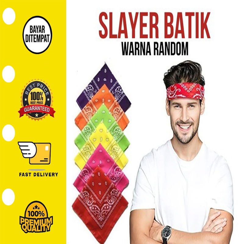 Jual Slayer Batik Sapu Tangan Masker Berkendara Syal Ikat Kepala Segi ...