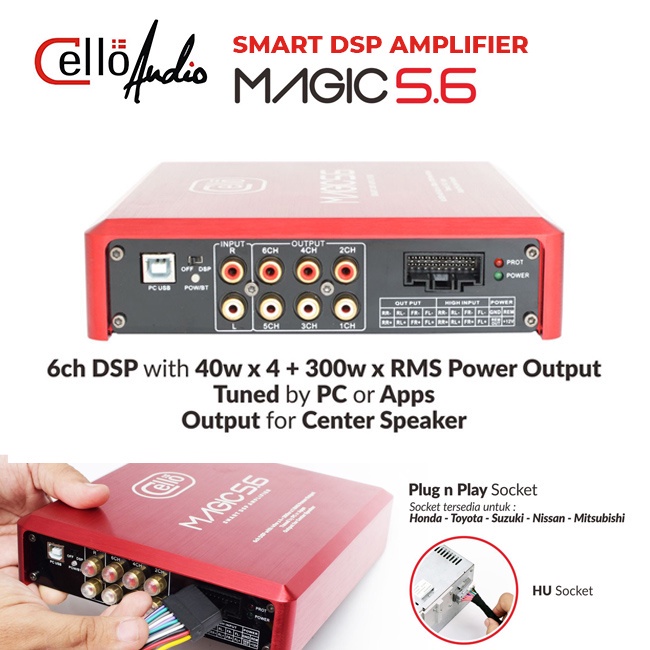Jual Smart DSP Amplifier 6CH Processor CELLO MAGIC 5.6 Built-in ...