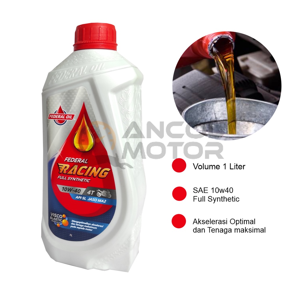 Jual Federal Oli Racing 1 Liter 10W40 Full Synthetic Motor Sport Honda ...