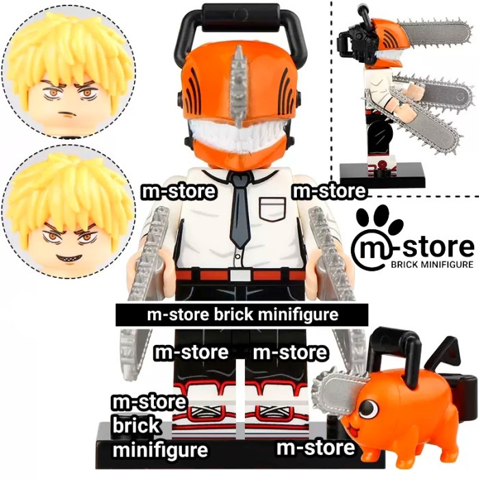 Jual brick chainsaw man pochita denji human devil hybrid minifigure ...