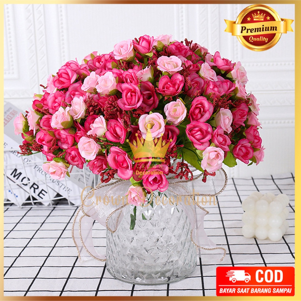 Jual Rose Mini Classic Cabang 7 - Bunga Flowers Kamelia Mawar Kecil ...