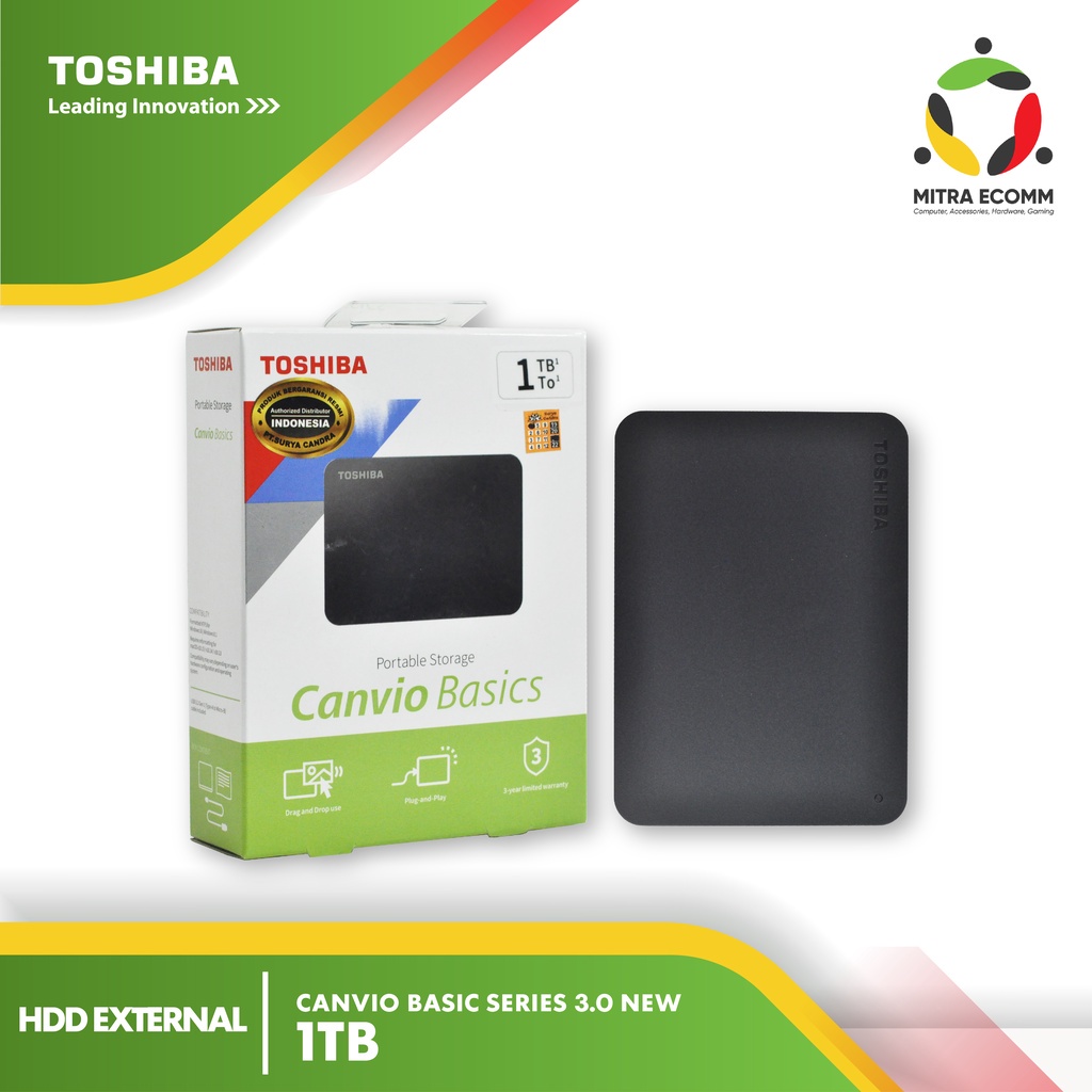 Jual TOSHIBA CANVIO BASIC 1TB USB 3.0 HDD EXTERNAL | Shopee Indonesia