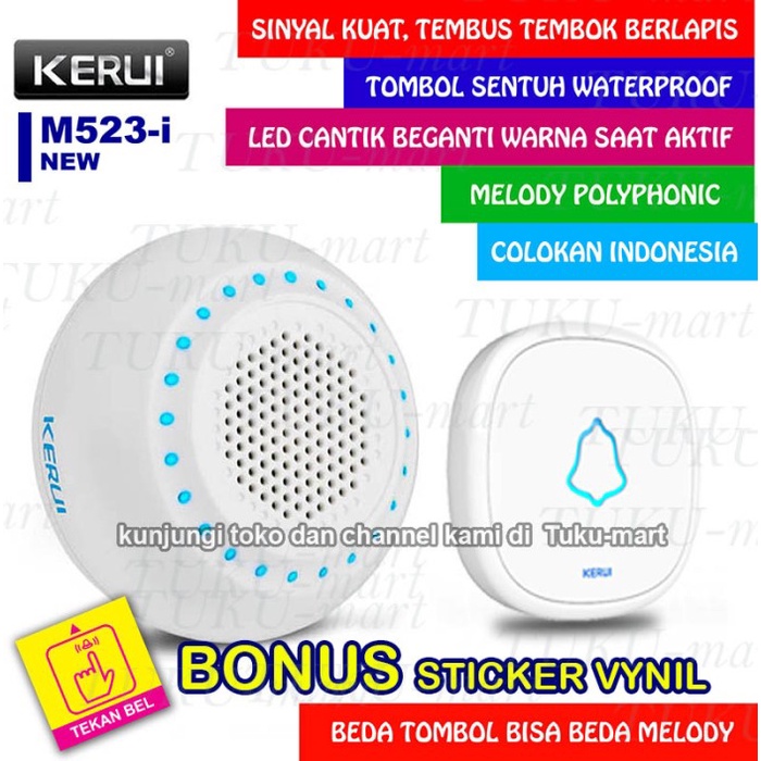 Jual EYC BEL RUMAH WIRELESS / DOOR BELL KERUI ( Water Proof, smart system ) | Shopee Indonesia