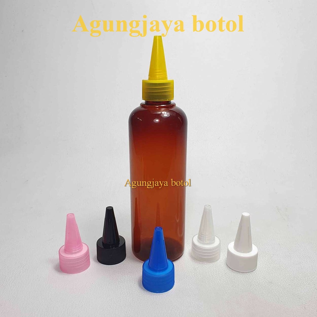 Jual Botol Plastik 250 ml Br Coklat Transparant Tutup Kerucut / Botol ...