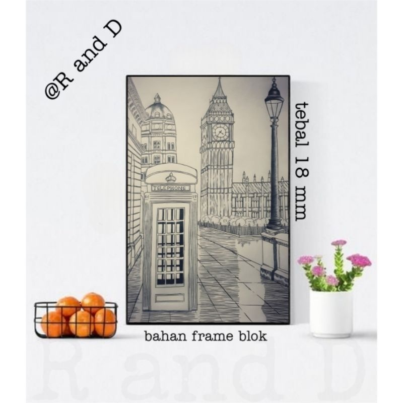 Jual Poster gambar kota london ukuran 47x31, hiasan dinding gambar kota ...