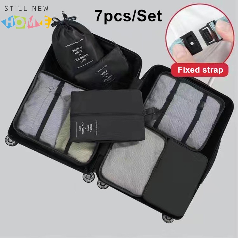 Jual 8pcs/Set Tas Travel Organizer Storage Bag /Tas Koper Polos/8 in1 ...