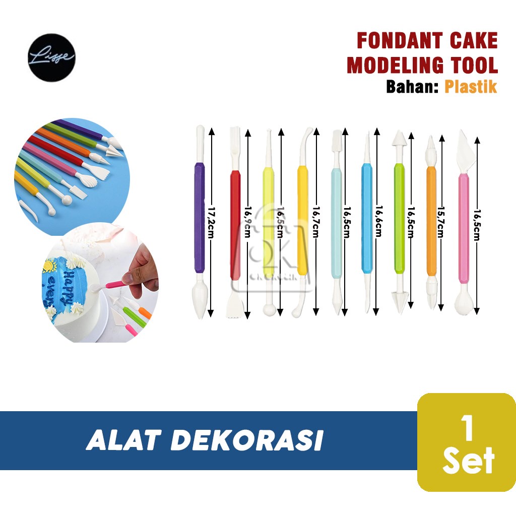 Jual Alat Dekorasi Kue Fondant Tools Modeling Tool Buttercream (1 Set ...