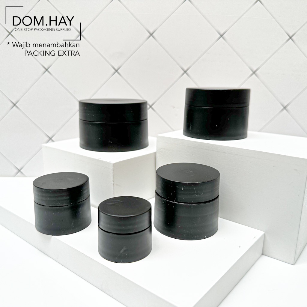 Jual Pot Cream Pastel Doff Hitam Plastik Double Layer Skin Care Botol ...
