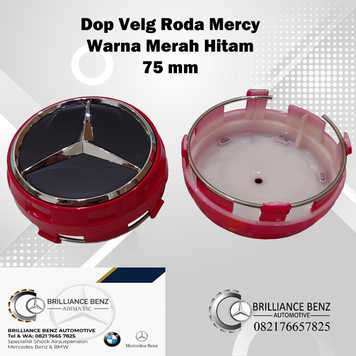 Jual DOP VELG RODA EMBLEM 75MM MERAH MERCEDES BENZ / TUTUP VELG RODA ...