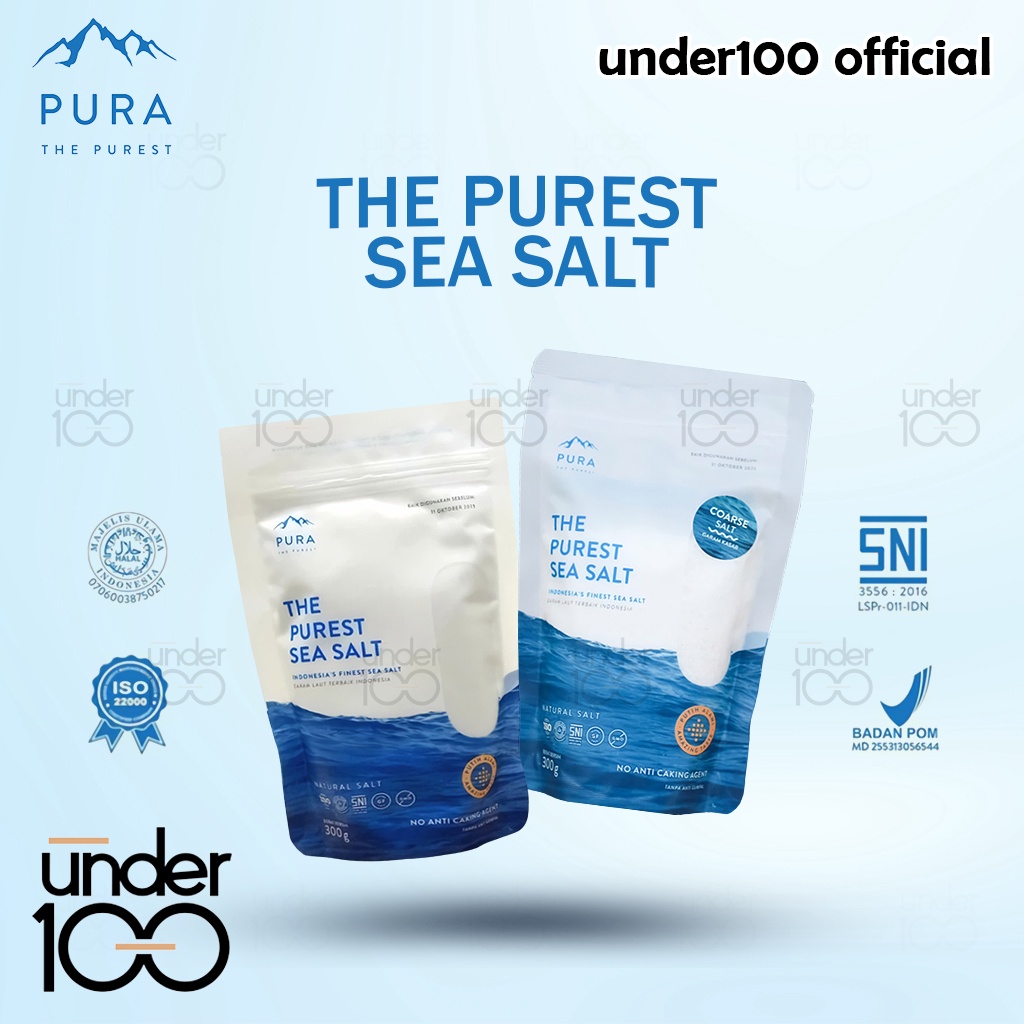 Jual Under100 PURA The Purest Sea Salt - Garam Laut Halus | Kasar 300g ...