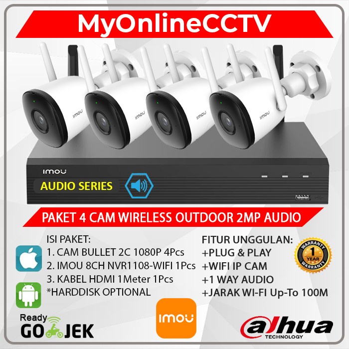 Jual PAKET IP CAMERA CCTV WIFI 4 Imou WIRELESS Lengkap Outdoor Indoor ...