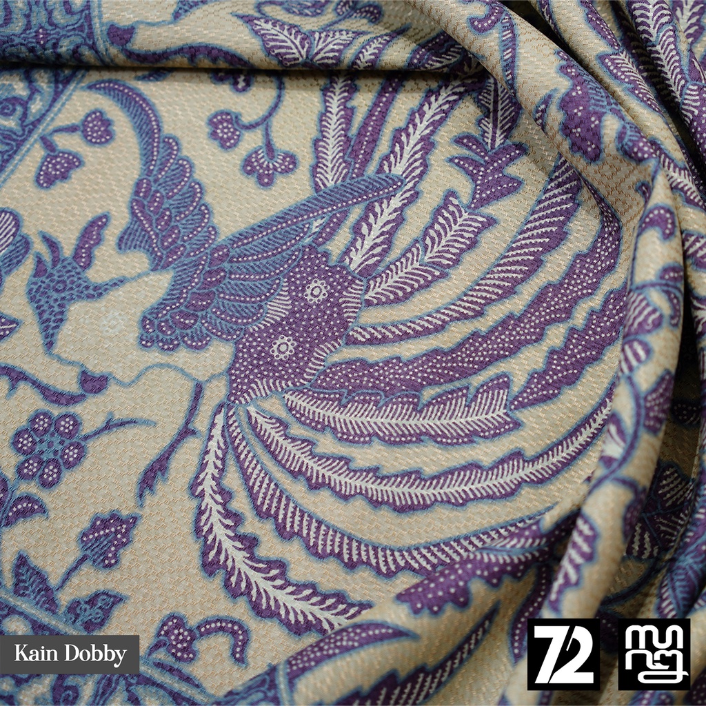 Jual BAHAN BATIK PREMIUM Dobby Dobi Dobbi Motif Phoenix Warna Cream ...