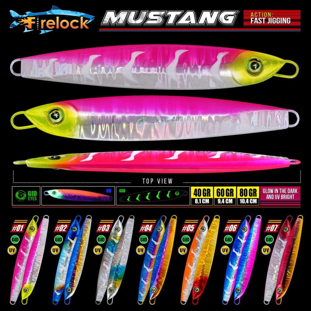 Jual EXTRA BONUS | UMPAN PANCING METAL JIG FIRELOCK MUSTANG 40 / 60 / 80 GRAM Umpan Metal Jig ...