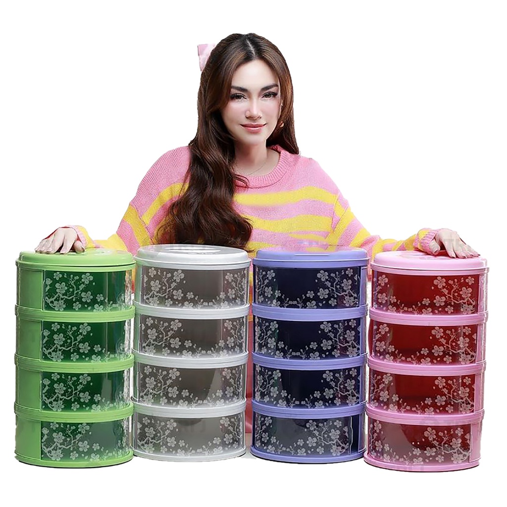 Jual COD Joy KTB Tudung Saji 4 susun sakura edition tudung saji cantik dengan motif sakura ...