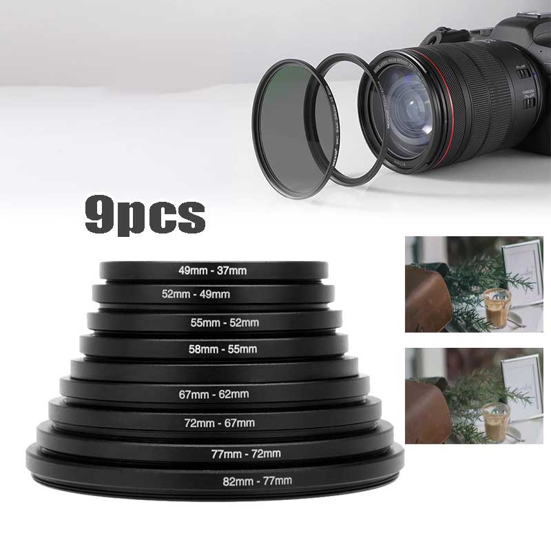 Jual Lens Filter Adapter Ring 9 In 1 Step Down Ring Set 37 - 82 Mm ...