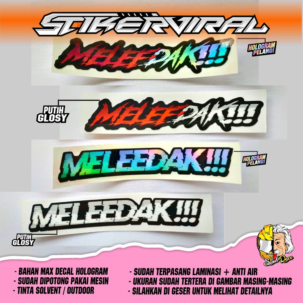 Jual sticker meledak helm bogo / stiker viral hologram / stiker helemku ...