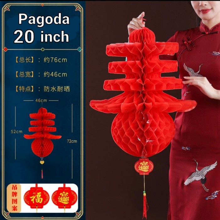 Jual New Trend Lampion Pagoda Besar Tenlung Lipat Garland Imlek ...