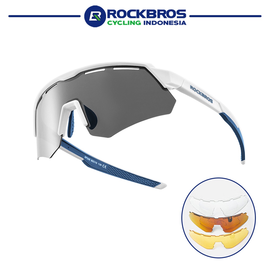 Jual ROCKBROS SP246-1 Kacamata Sepeda Cycling Sunglasses Bike Eyewear Multi Lens | Shopee Indonesia