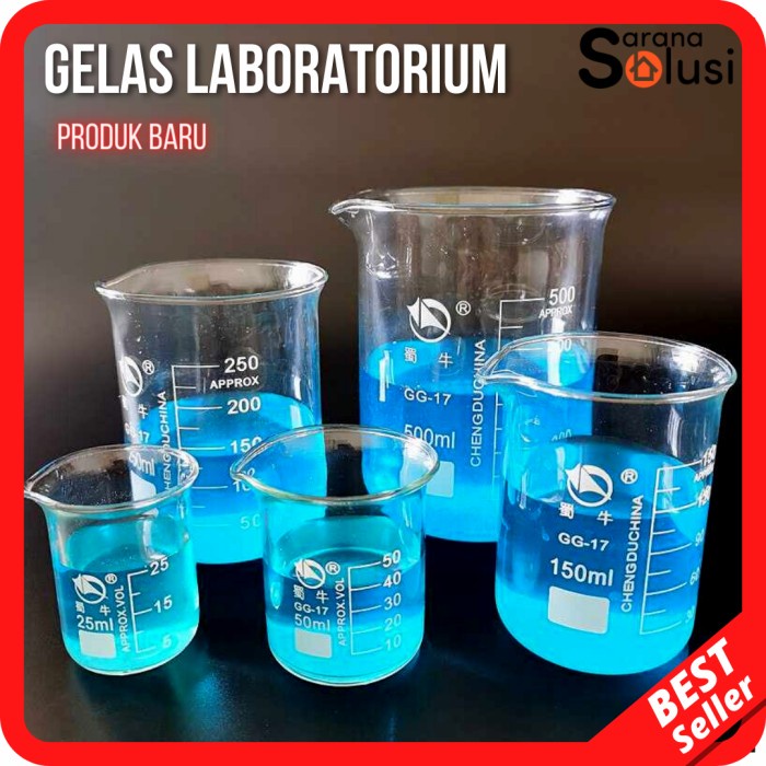 Jual Gelas Laboratorium Kaca 100 ml 250 ml 500 ml 1000 ml / Gelas Ukur ...