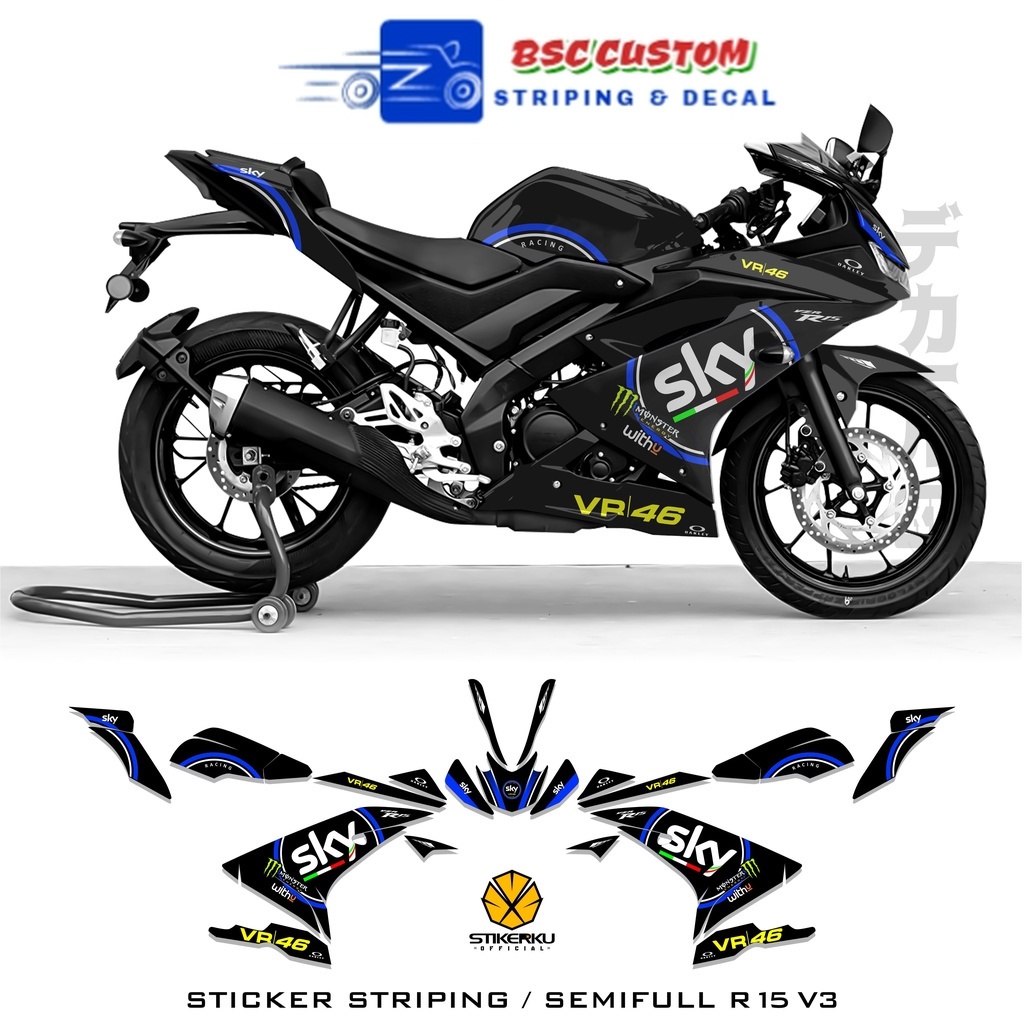 Jual STRIPING R15 V3 SEMIFULL / R15 V4 MOTIF 10 SKY / SEMIFULL R15 V4 ...