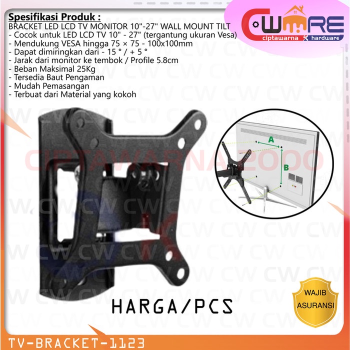 Jual Bracket tv lcd led monitor breket 10" - 27" oximus lynx 1123 ...
