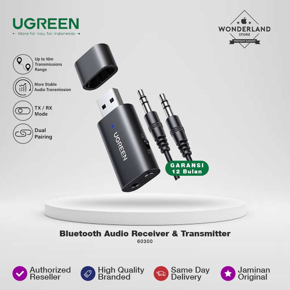 Jual Ugreen USB Bluetooth 5.1 Transmitter Receiver 2in1 Audio Jack 3.5mm 60300 | Shopee Indonesia