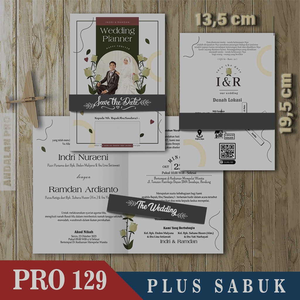 Jual Pro 129 Lipat 2 Plus Foto & Sabuk - Cetak Undangan Color ...