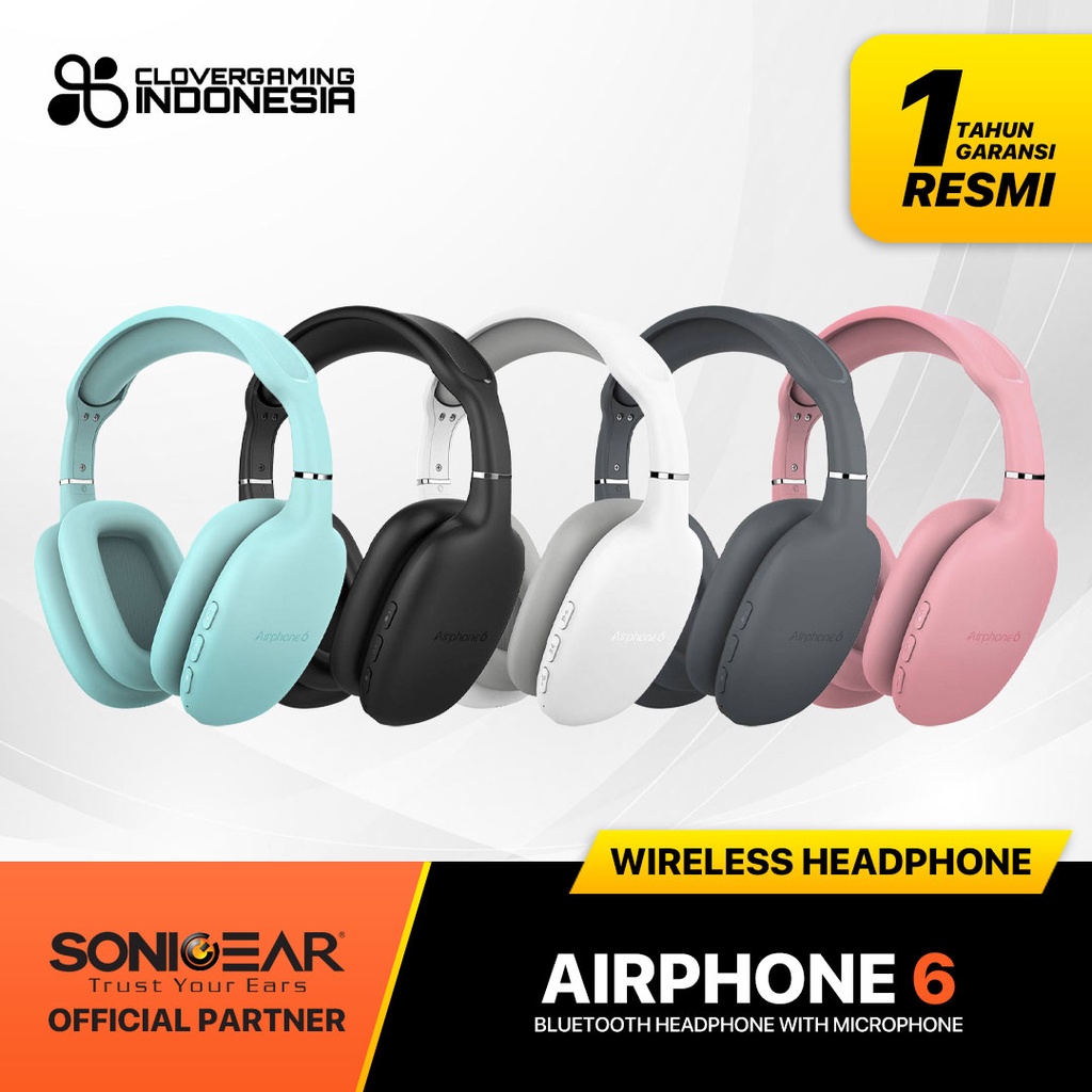 Jual SonicGear Airphone 6 Bluetooth Headphones With Microphone | Shopee ...