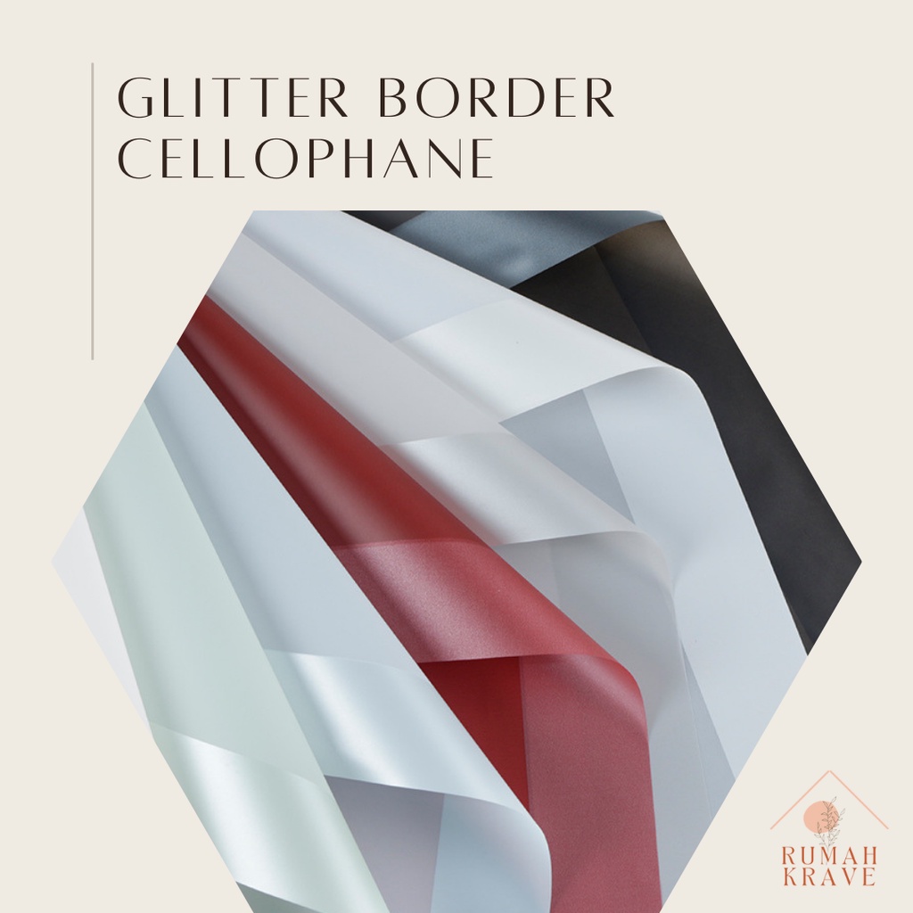 Jual RUMAH KRAVE - Glitter Border Cellophane Kertas Buket Bunga Frame ...