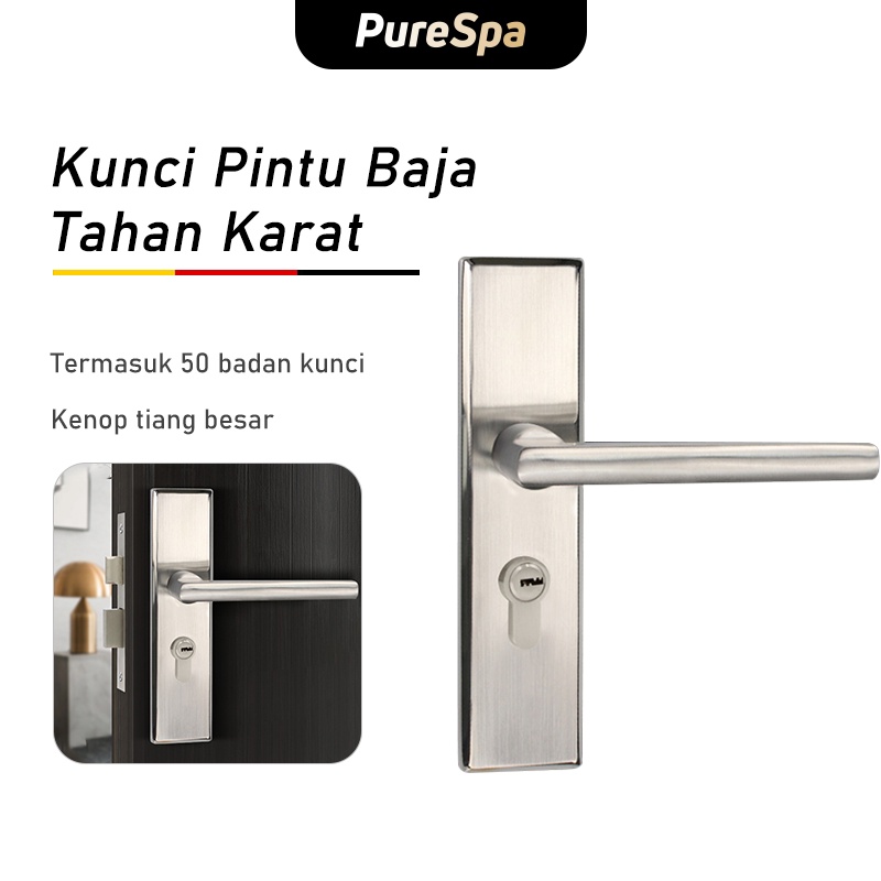 Jual PureSpa Handle Kunci pintu rumah Set Besar Minimalis Gagang Pintu ...