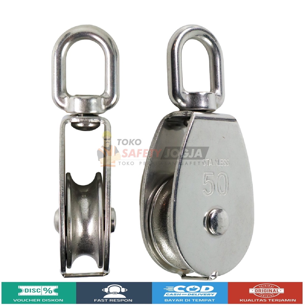 Jual Katrol Kerekan Mini Serbaguna Swivel Pulley Stainless Steel m50 ...