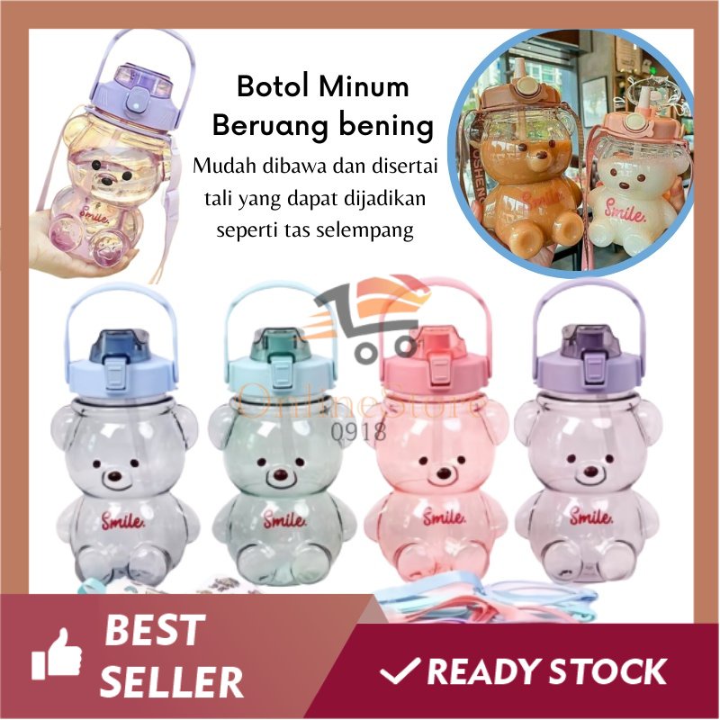 Jual OS -D212- Botol Beruang Bening - Botol Minum Viral - Botol Minum ...