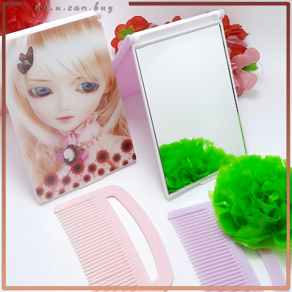 Jual Cermin Lipat Mini Plus Sisir 2in1 Motif Barbie Souvenir Kaca Saku ...