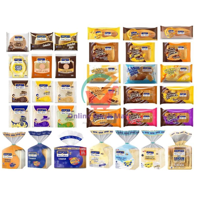 Jual (kirim instant) Aneka Roti SARI ROTI tawar sobek kasur jumbo krim ...