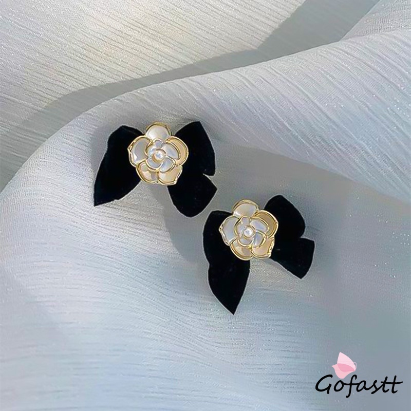 Jual Anting bunga Camelia Korea anting busur Vintage Prancis anting ...
