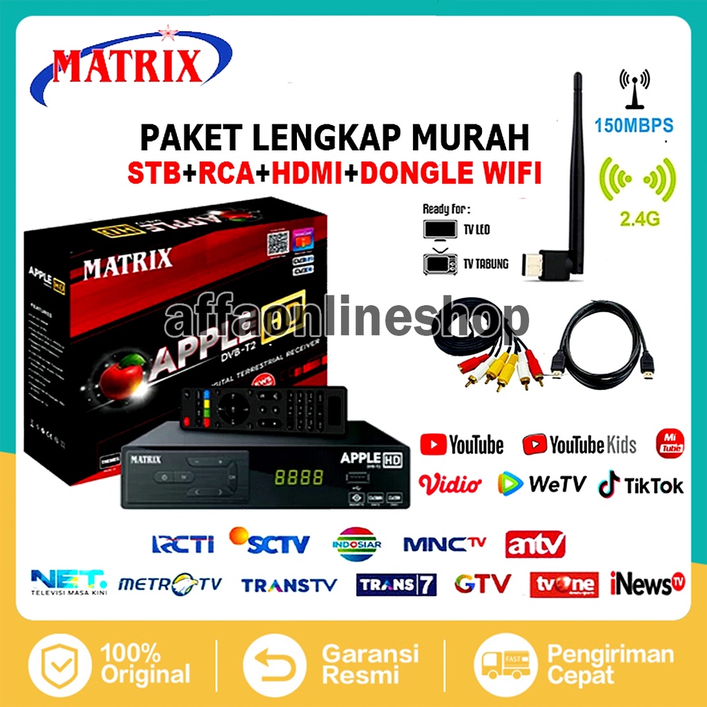 Jual SET TOP BOX TV DIGITAL MATRIX APPLE DVB T2 EWS HD / SET TOP BOX TV ...