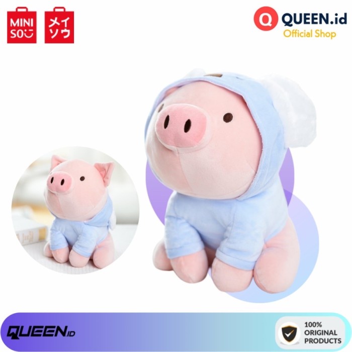 Jual Miniso Piglet Sitting Plush Toy Koala Hat - Boneka Piglet 10inch ...