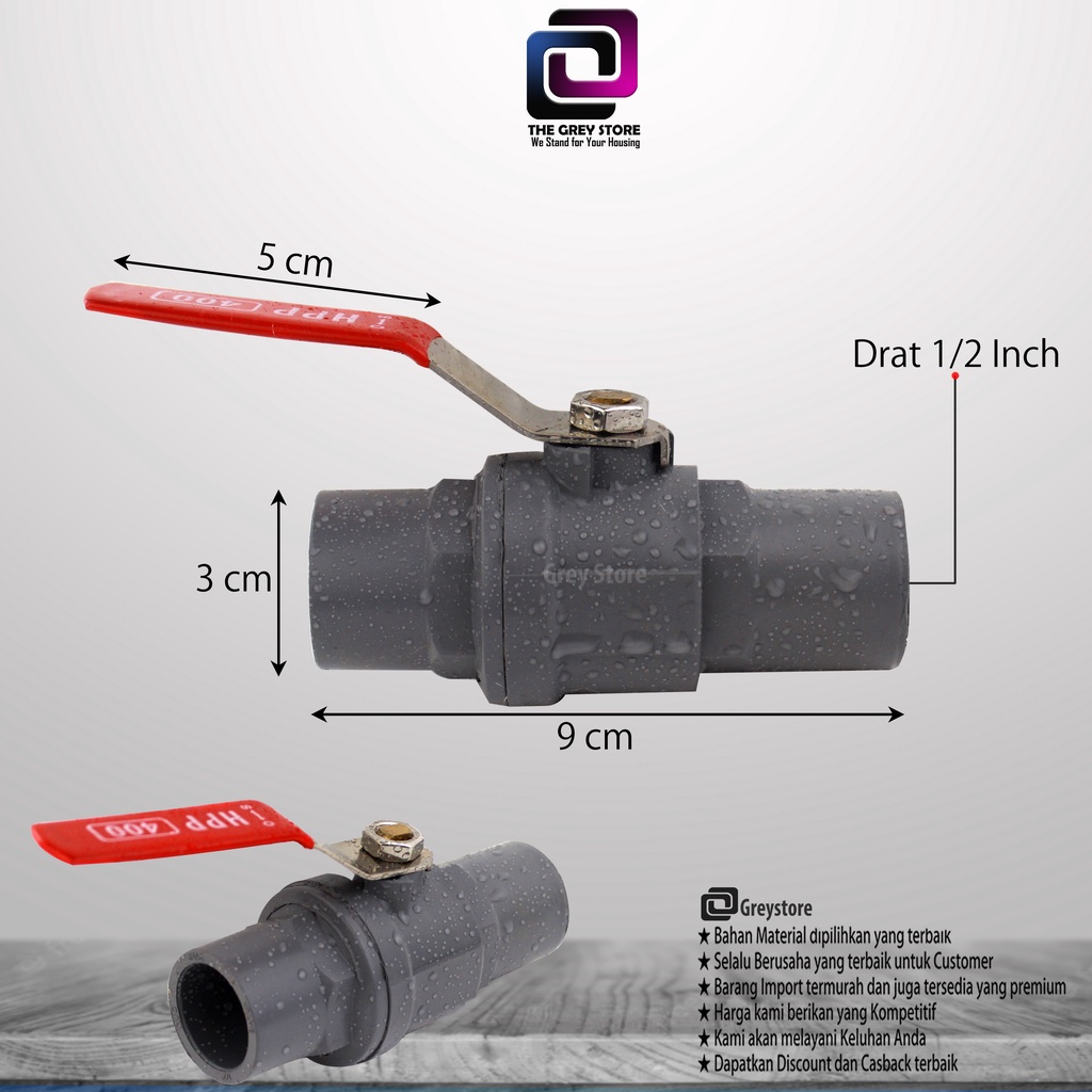 Jual Ball Valve 1/2 Inch Gagang Besi l Stop Kran/keran Pvc Handle Besi | Shopee Indonesia