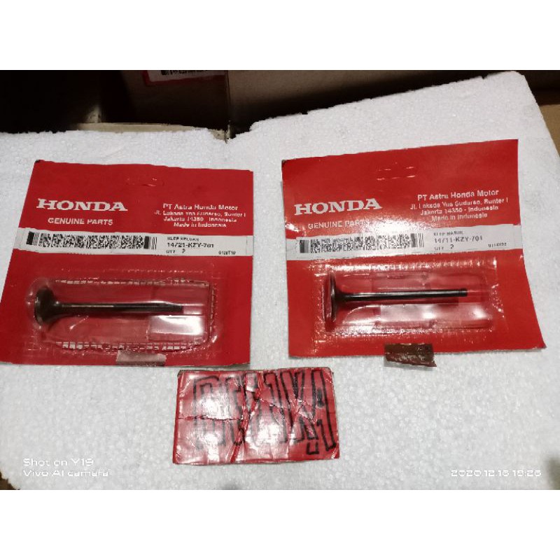 Jual AHM ORISINIL VALVE SET IN/EX PAYUNG KLEP MASUK/KELUAR HONDA VARIO 150 14721-KZY-701/14711 ...