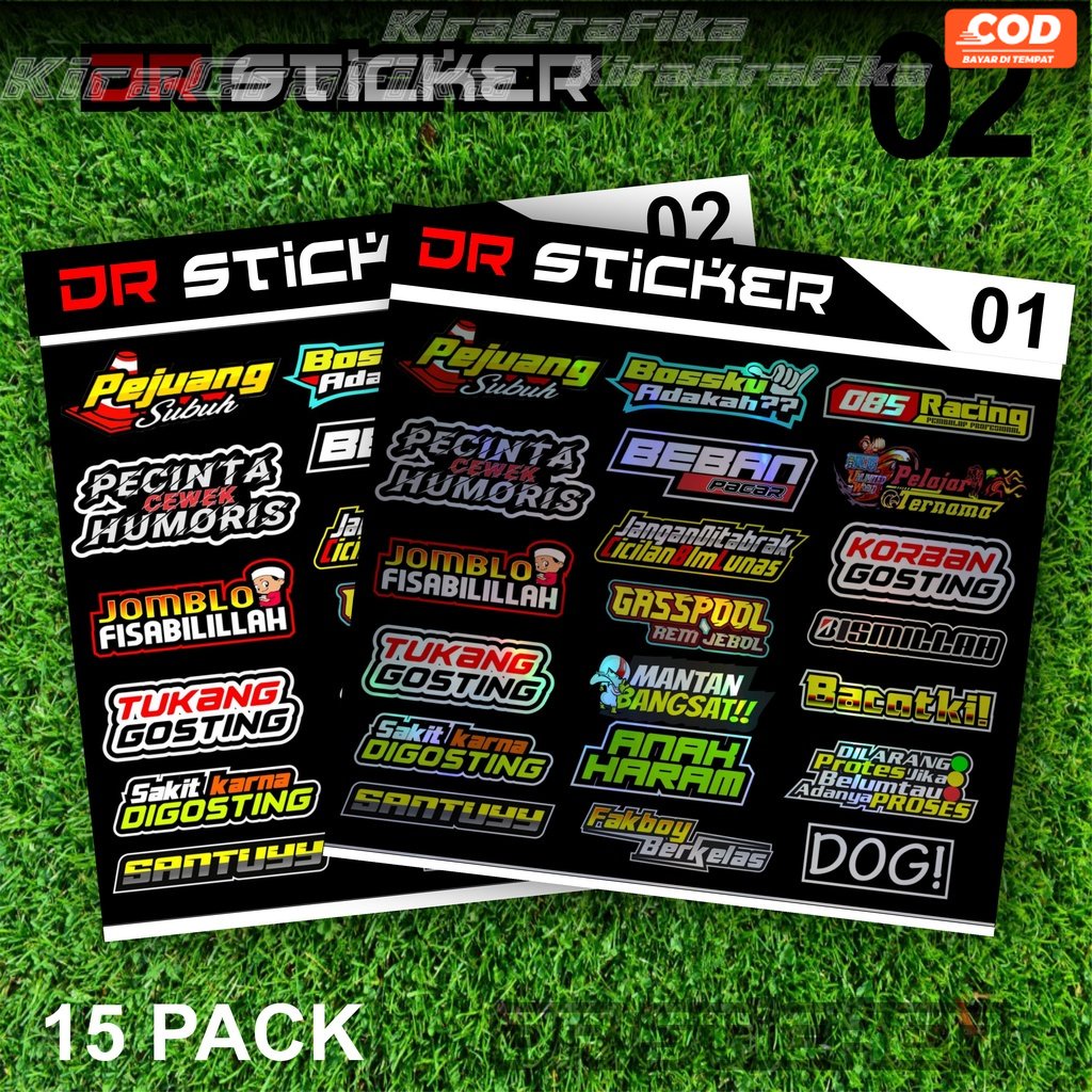 Jual Sticker Kata-Kata Pack Jumlah 20 Sticker Pack Logo, Kata Plus ...