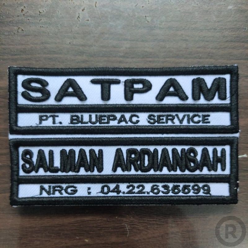 Jual Bordir Bordir Nama Dan Tulisan Satpam Timbul Bordir Nama ...