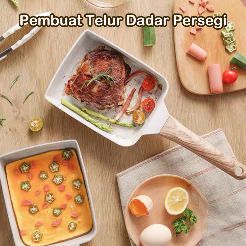 Jual Wajan Penggorengan Telur Omelet Persegi Non-stick Omelette Egg Fry ...