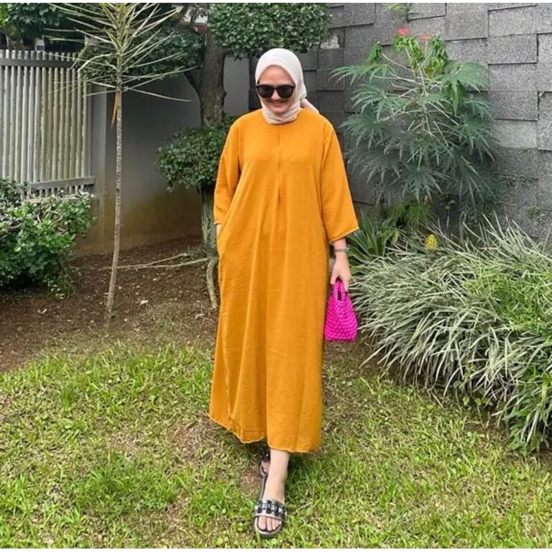 Jual 𝐏𝐆𝐌𝐓 • Daster Daily Outfit 7/8 Crinkle Airflow Gamis Wanita Ootd ...