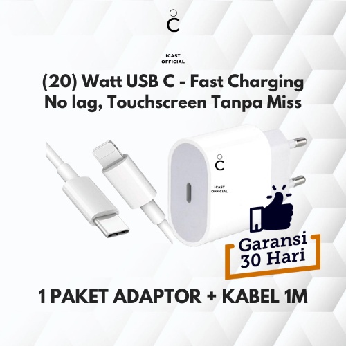 Jual PROMO JENK..? CHARGER 20W FAST CHARGING USB C 20W [GARANSI 1 BULAN ...