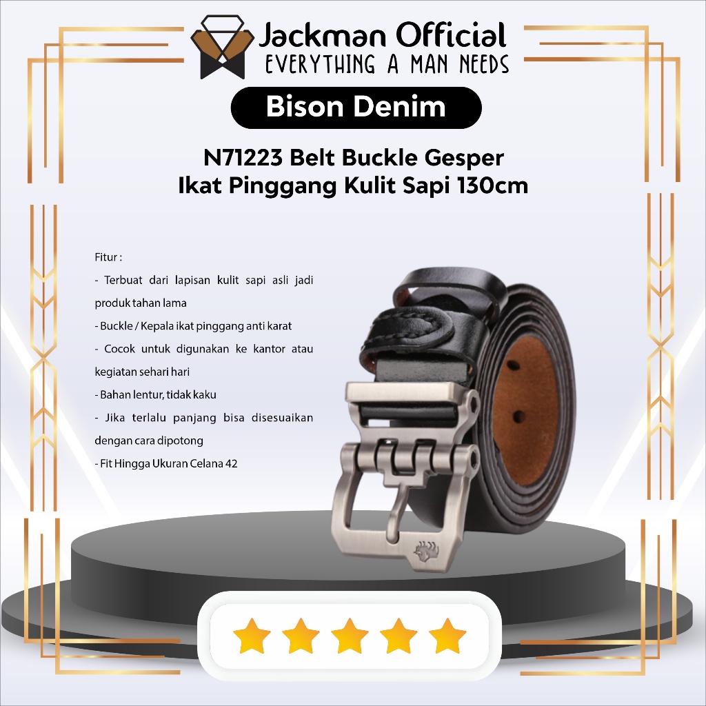 Jual BISON DENIM N71223 Belt Buckle Gesper - Ikat Pinggang Kulit Sapi ...