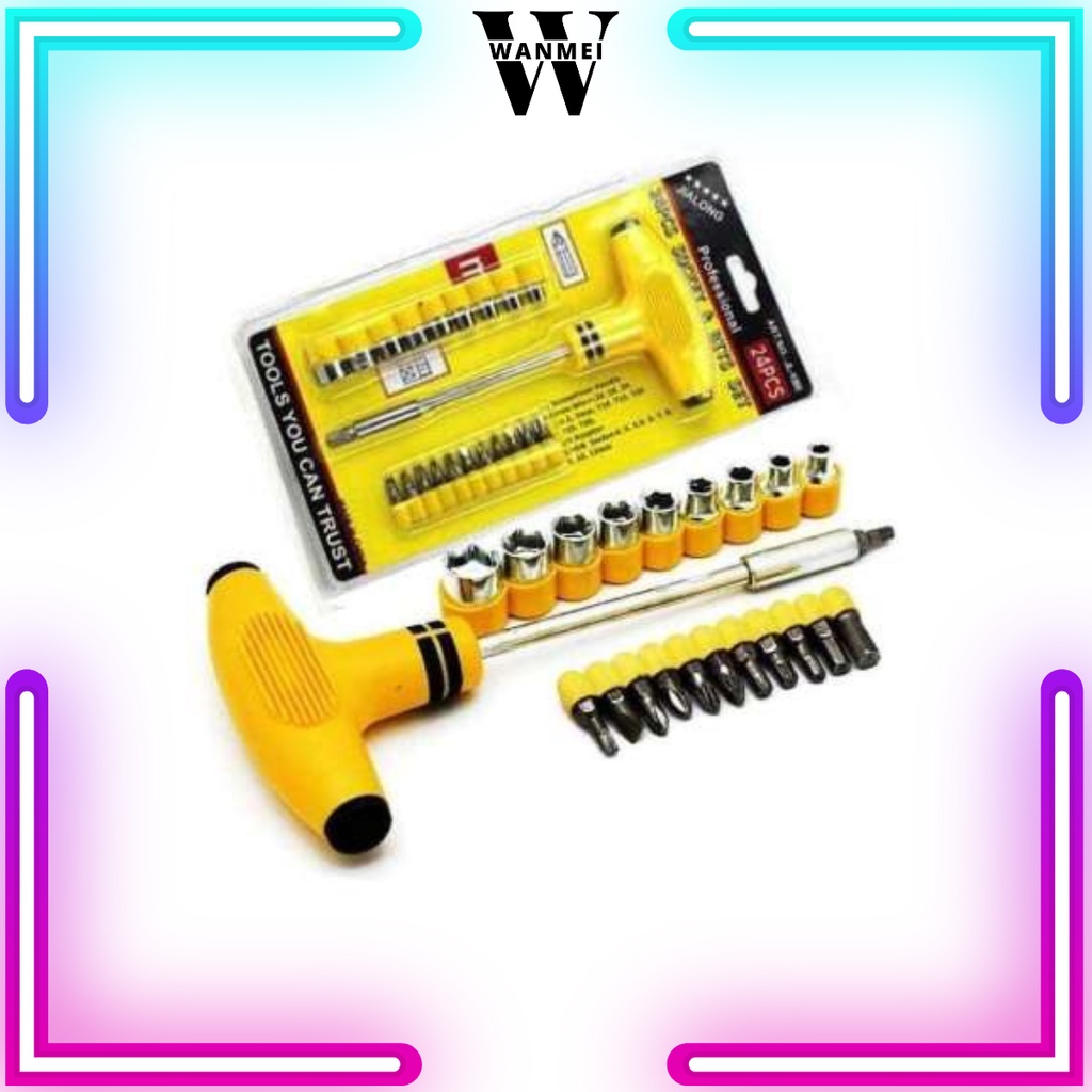 Jual WM Obeng Kunci Sock T Plus Palu Five Star 24Pcs Socket & Bit Set ...